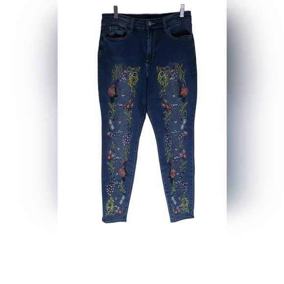 K Jordan | Jeans | K Jordan Floral Embroidered Jeans Never Worn Size 4 ...
